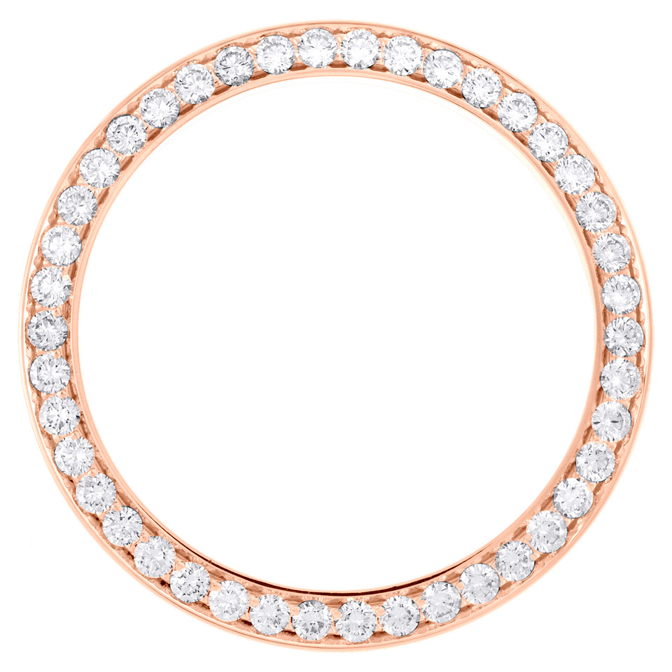 14K Rose Gold Diamond Watch Bezel 126331 DateJust 41 Rolex 7 Points 3. ...