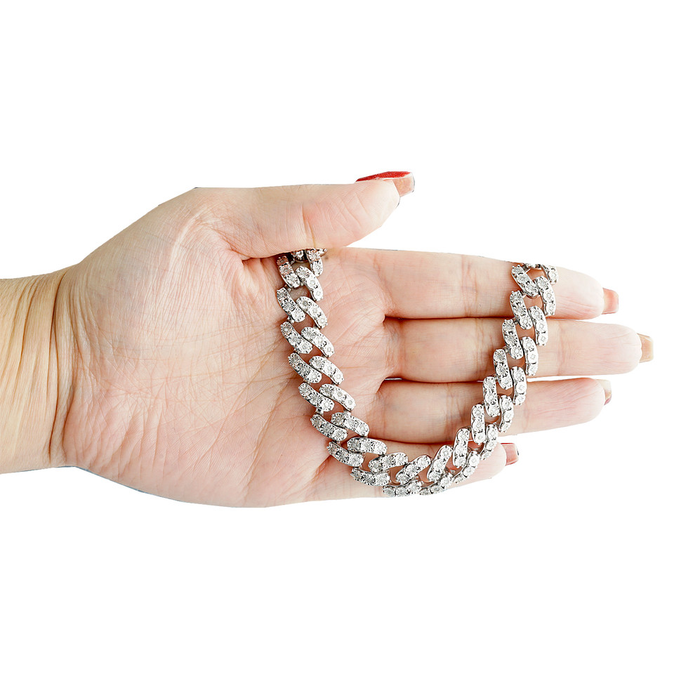 Sterling Silver Real Diamond 13mm Miami Cuban Link 22" Chain Necklace 3 ...