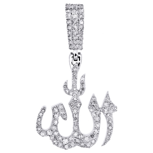 Sterling Silver & Diamond Islamic Arabic Script Allah Pendant 1.20 ...