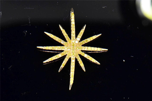 Yellow Diamond Sun Pendant Ladies 10K Yellow Gold .30 CT. Nature Charm ...