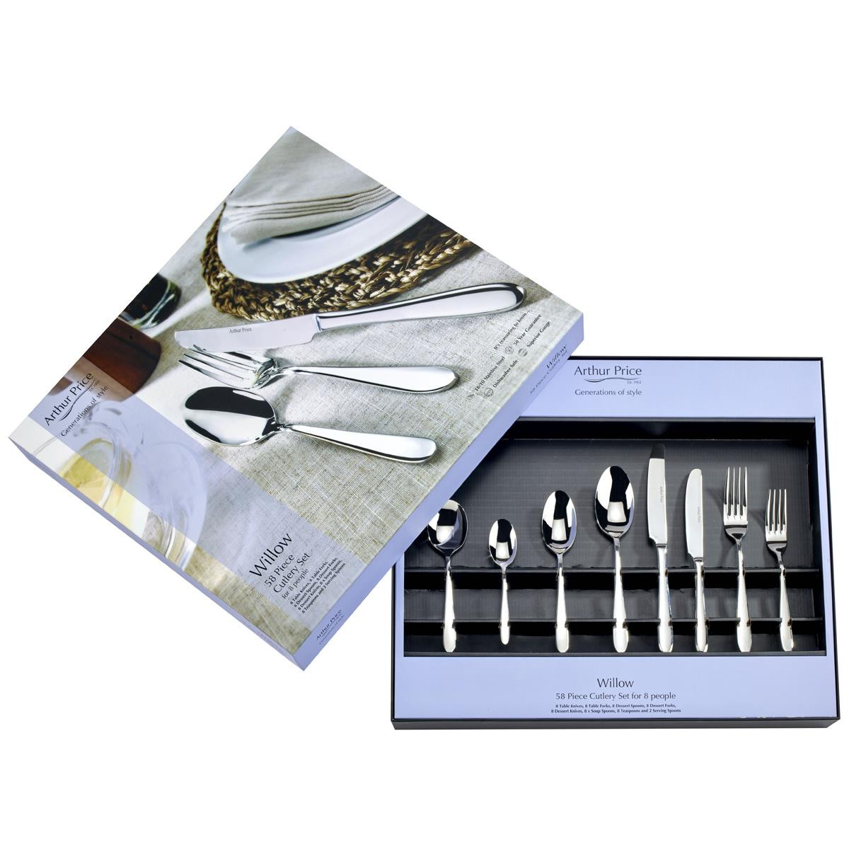 Arthur Price Willow 58 Piece Cutlery Box Set | Philip Morris & Son