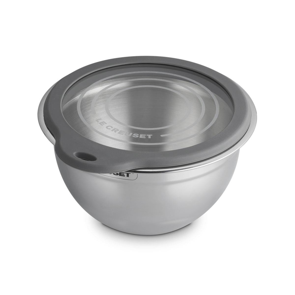 Le Creuset Stainless Steel Mixing Bowl With Glass Lid | Philip Morris & Son