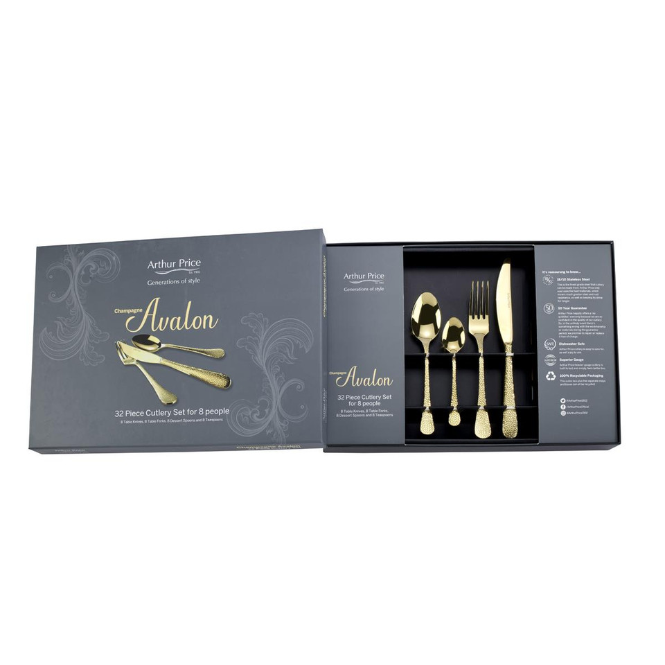 Arthur Price Champagne Avalon 32 Piece Cutlery Set | Philip Morris & Son