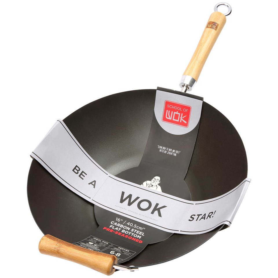 School of Wok 30cm Pre-Seasoned Carbon Steel Wok | Philip Morris & Son