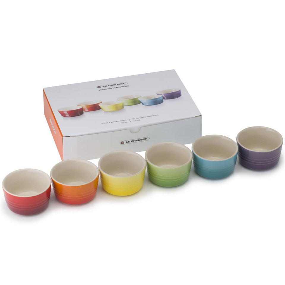 Le Creuset Stoneware Rainbow Set Of 6 Side Plates