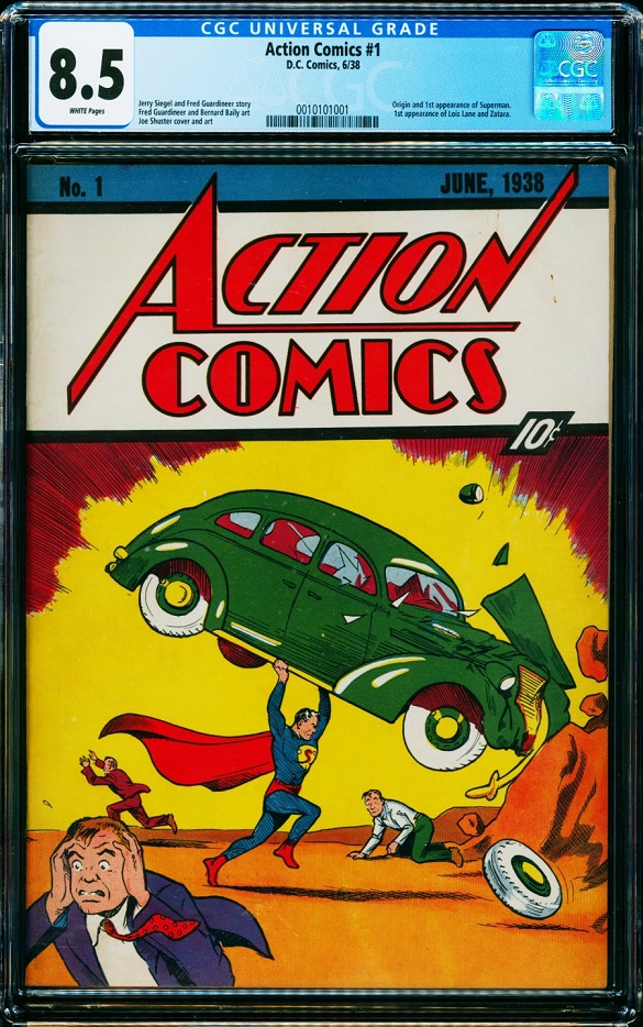 Action Comics #1 CGC 8.5 Sets New Record at $3.25M; ComicConnect ...