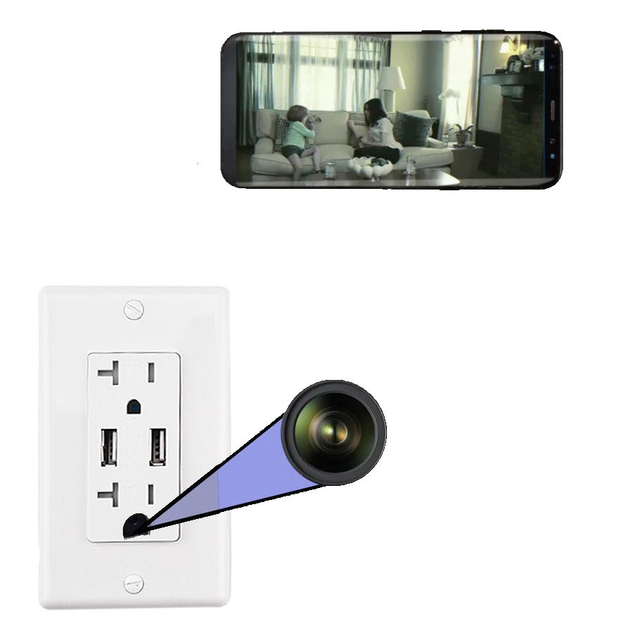 UHD 4K WiFi Functional Outlet Dual USB Charging Nanny Camera ...