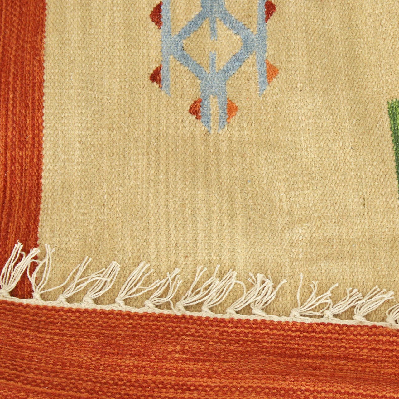 Colorful Indian Handwoven Wool Dhurrie Rug 'India Sunset ...