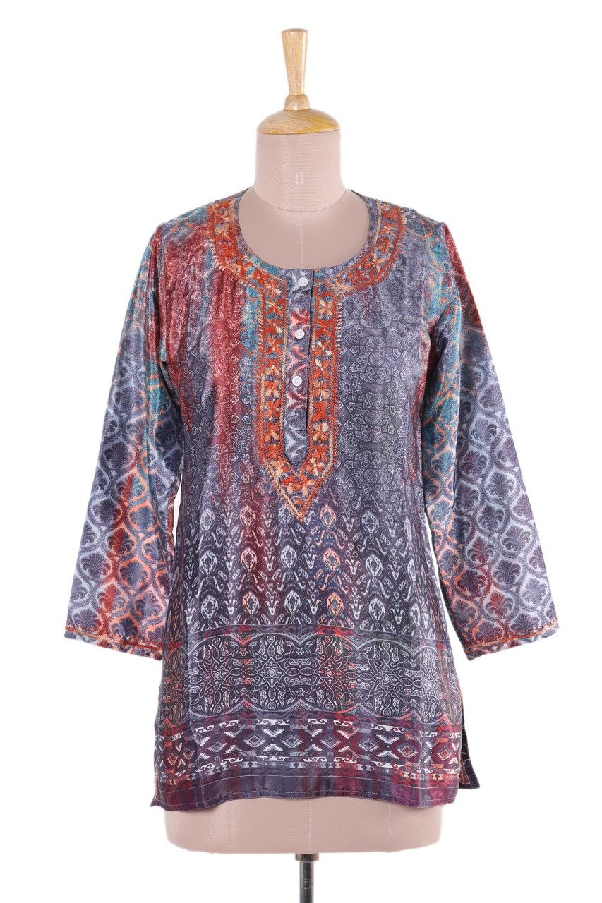 Artisan-Embroidered Tunic from India 'Fashionable Intricacy ...