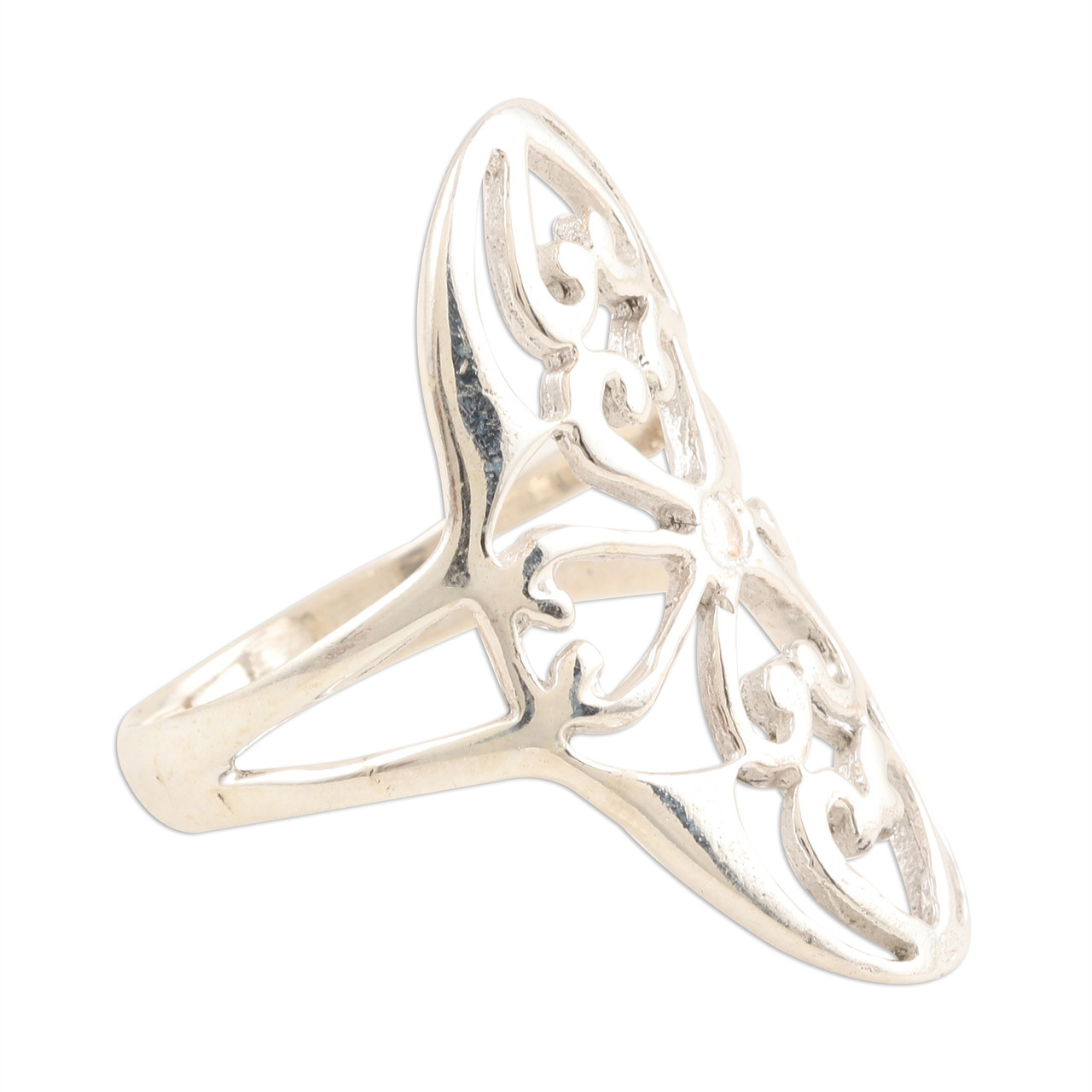 Ornate Sterling Silver Jali Ring 'Floral Jali' - International Medical ...