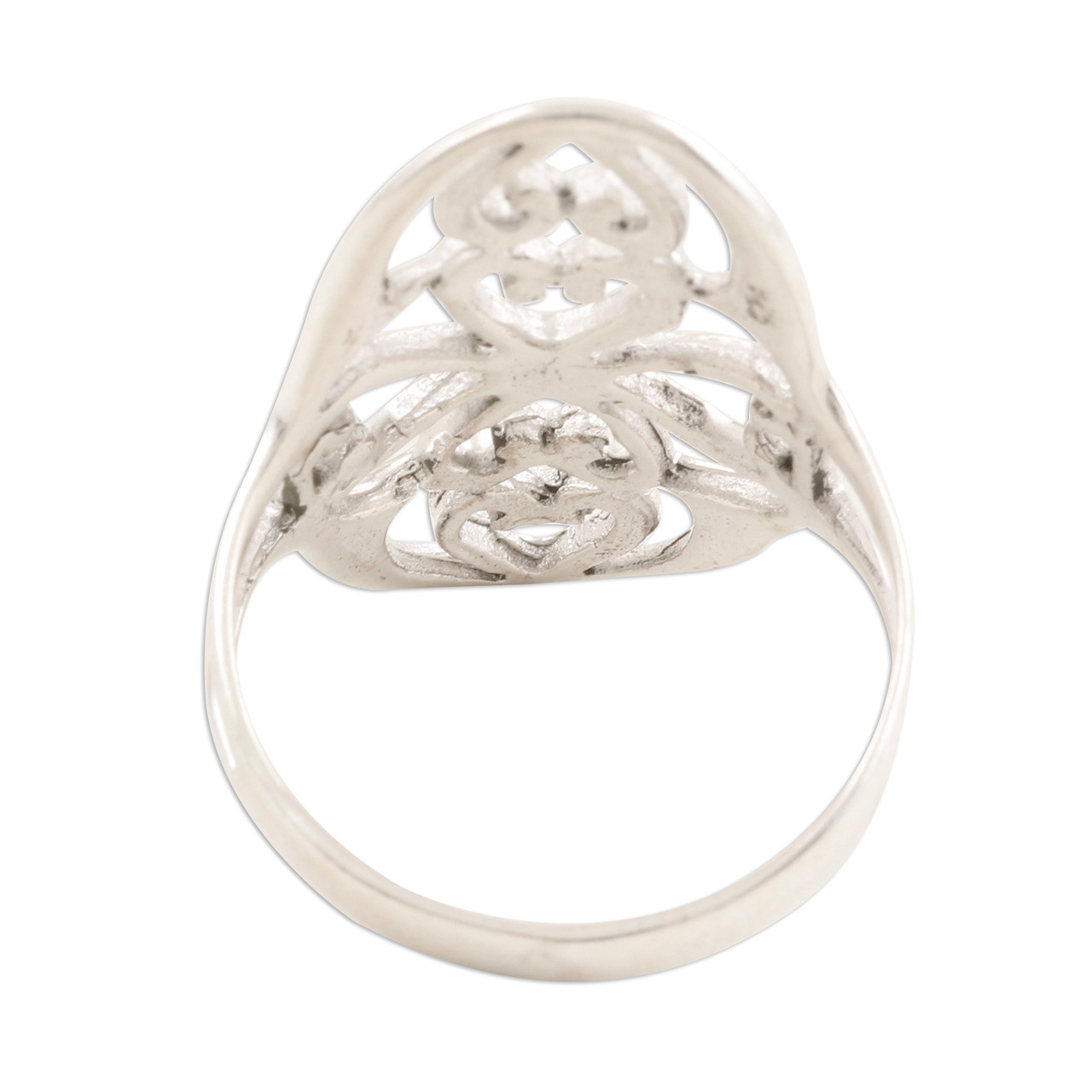 Ornate Sterling Silver Jali Ring 'Floral Jali' - International Medical ...