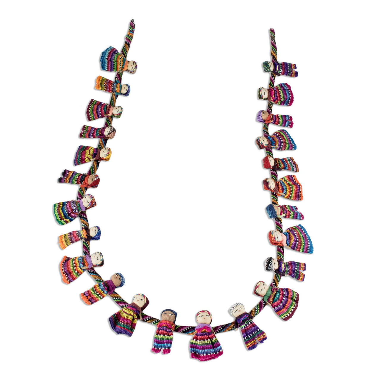 Artisan Crafted Guatemalan Worry Doll Garland 'Joy and Diversity ...