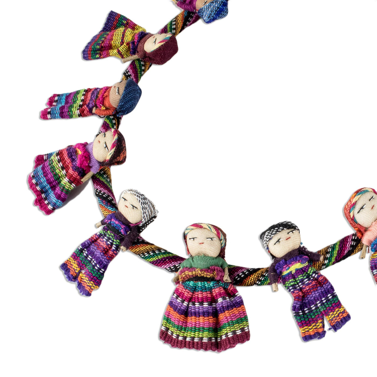 Artisan Crafted Guatemalan Worry Doll Garland 'Joy and Diversity ...