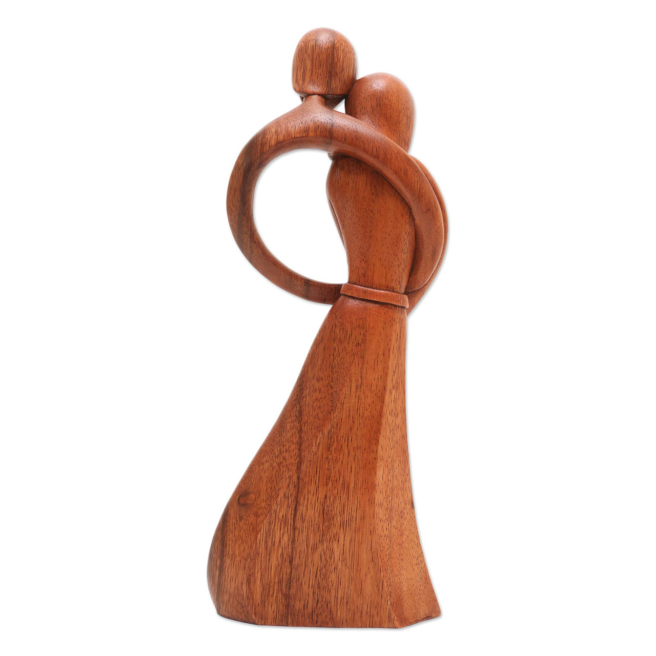 Artisan Crafted Suar Wood Romantic Statuette from India 'Fairytale ...