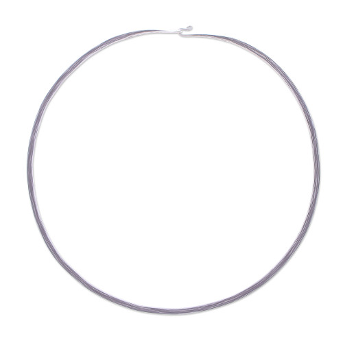 Hand Crafted Sterling Silver Choker from Thailand 'Clear Mind ...