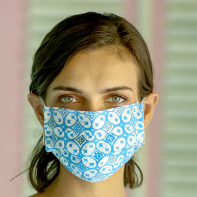 3 Cotton Pastel Print Pleated 2-Layer Face Masks 'Playful Pastels ...