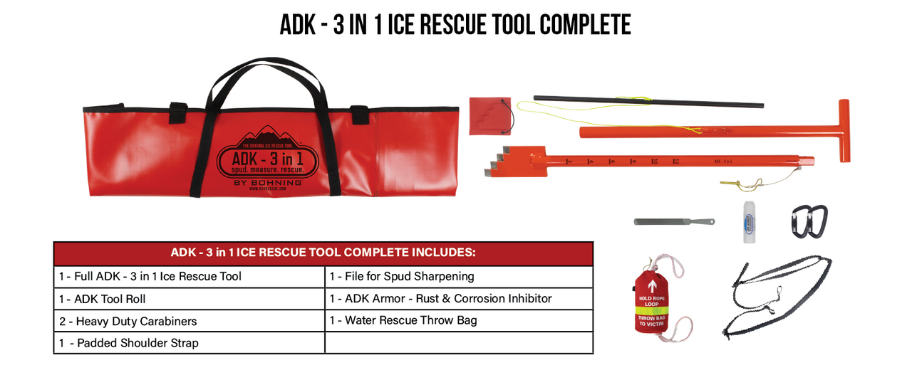 ADK - 3 in 1 Ice Rescue Tool Complete ADK - 3 in 1 Ice Rescue Tool Complete