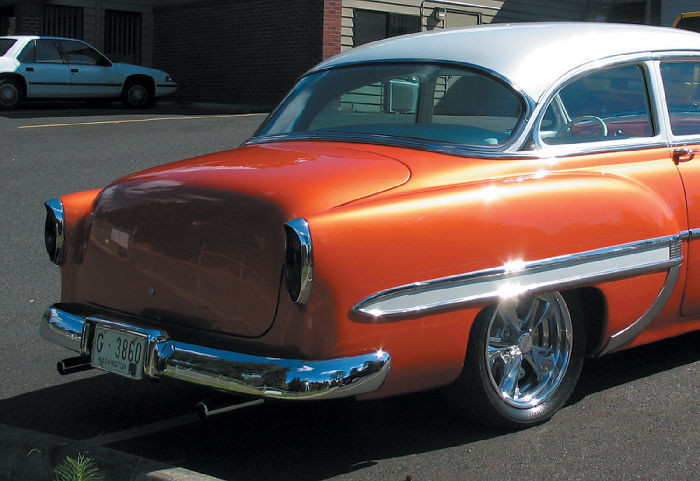 1953-1954 Chevy Car Rear Bumper 1-Piece Style Chrome