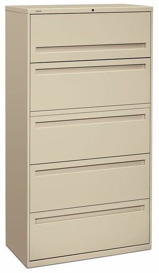 HON Lateral File Cabinets - HON 36" Locking 5 Drawer Lateral File ...
