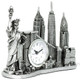 Silver New York Landmarks Clock
