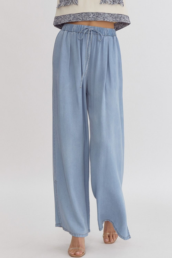 CUTE AND CASUAL LIGHT DENIM PANTS - Steve's on the Square