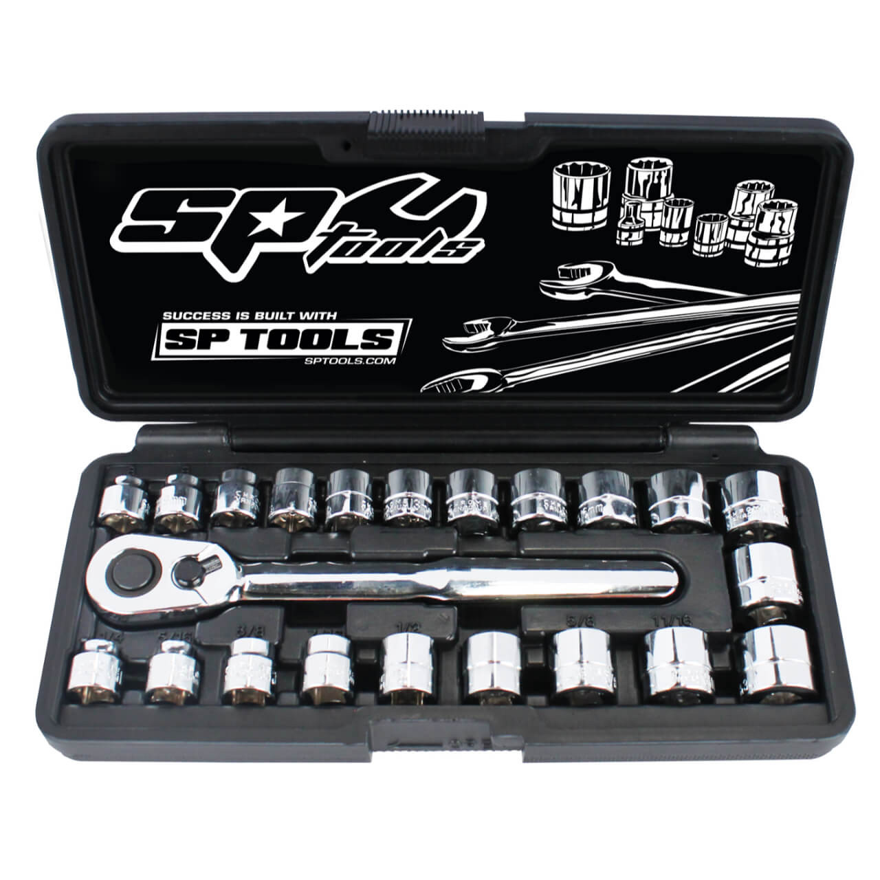 SP Tools 3/8 Dr 12pt Low Profile Socket Set Metric & Imperial 22pce ...