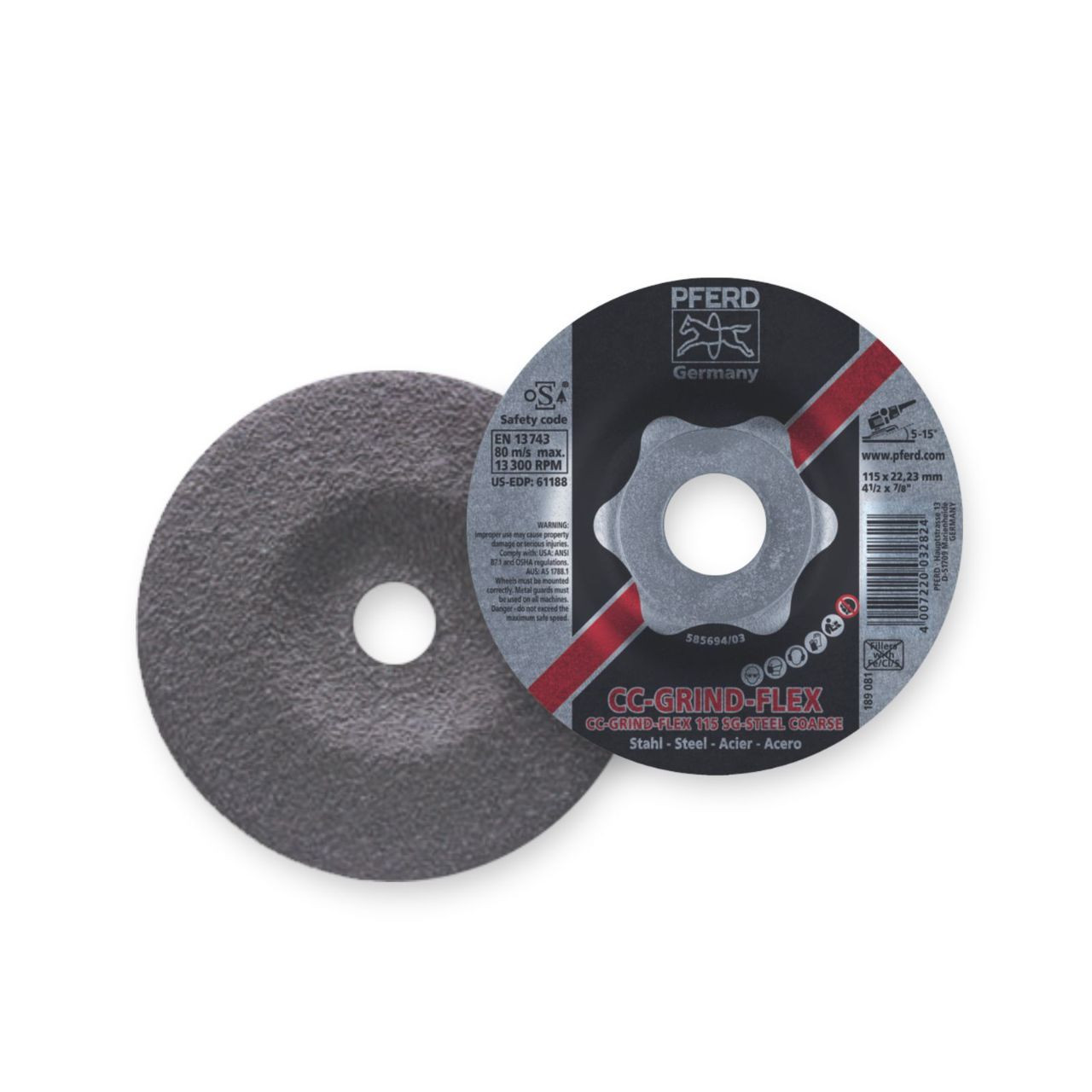Pferd CC-Grind-Flex 125mm SG Coarse Steel Grinding Disc 10/pk - ACL Industrial Technology