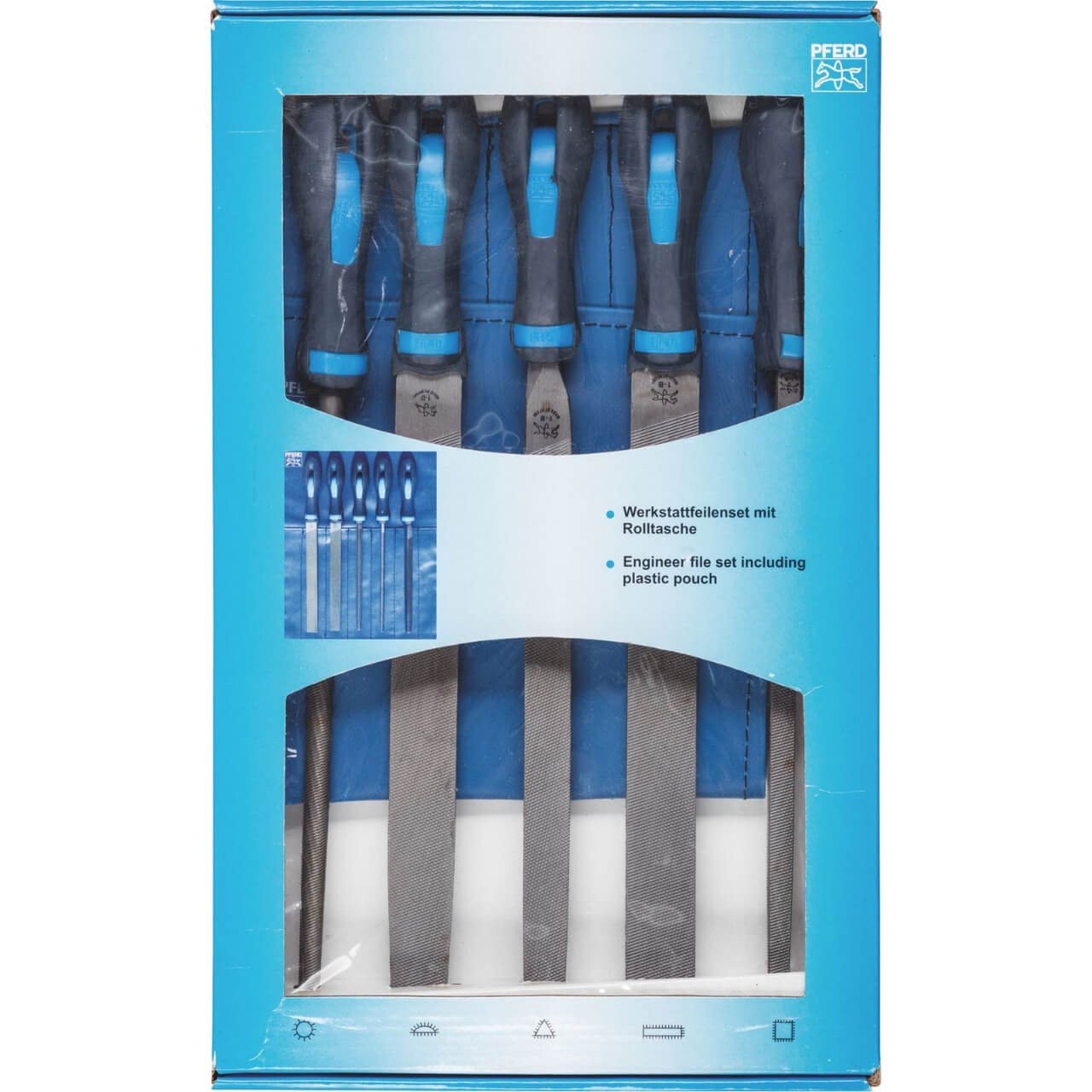 Pferd 5pc File Set Roll Case 541WRU 250mm C1 - ACL Industrial Technology