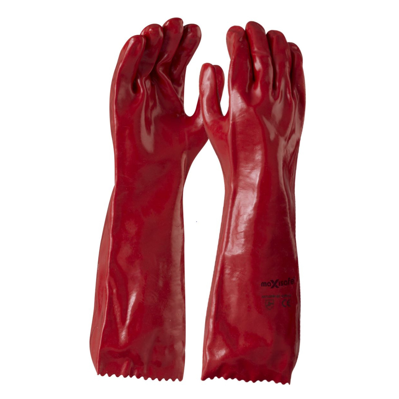 Red PVC Chemical Resistant Gloves 45cm - ACL Industrial Technology