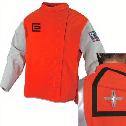 Wakatac Proban Welding Jacket w/Leather Sleeves & Harness Access L ...