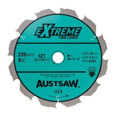 Austsaw - 235mm (9 1/4in) Polycrystalline Diamond Blade - 25/20mm Bore ...