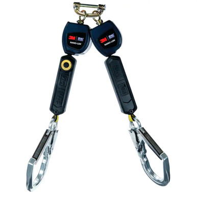 3M Nano-Lok™ Twin Leg SRL with Quick Connector & Steel Scaff Hook Black ...