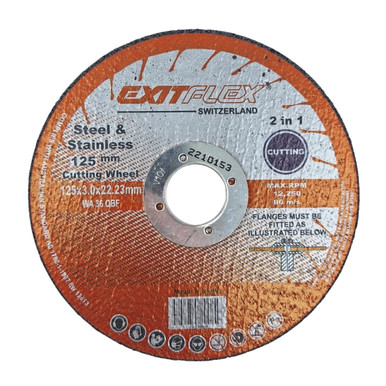 Exitflex 125x3.0x22.23mm 2in1 T41 Cutting Disc 50/box - ACL Industrial Technology
