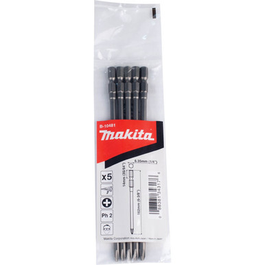 Makita PH2 162mm 5pc Hex Bit Set - ACL Industrial Technology