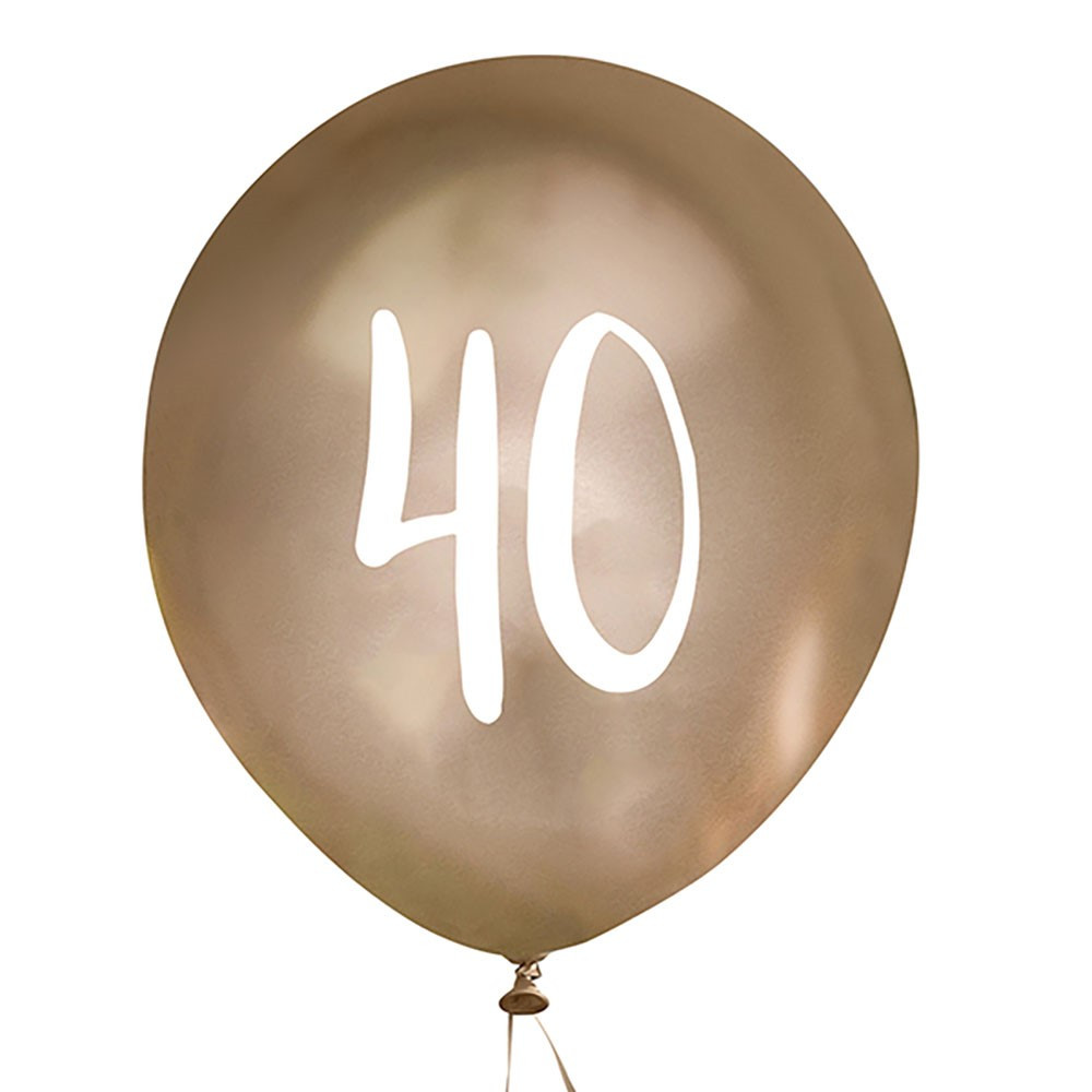 Gold 40 Balloons 5pk - CB Gold