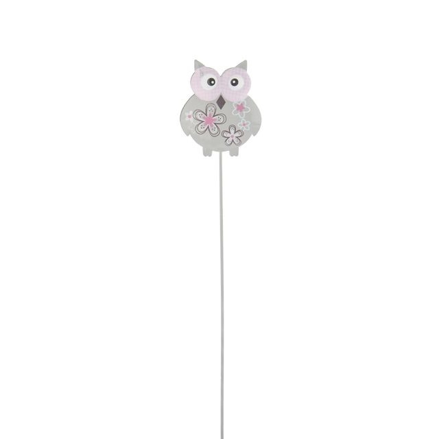 Pick Metal Owl Grey/Pink Small - CB Gold