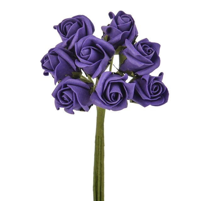 Foam Rosebud Purple X8 - CB Gold