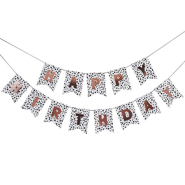 Happy Birthday Banner Dalmatian 2M - CB Gold