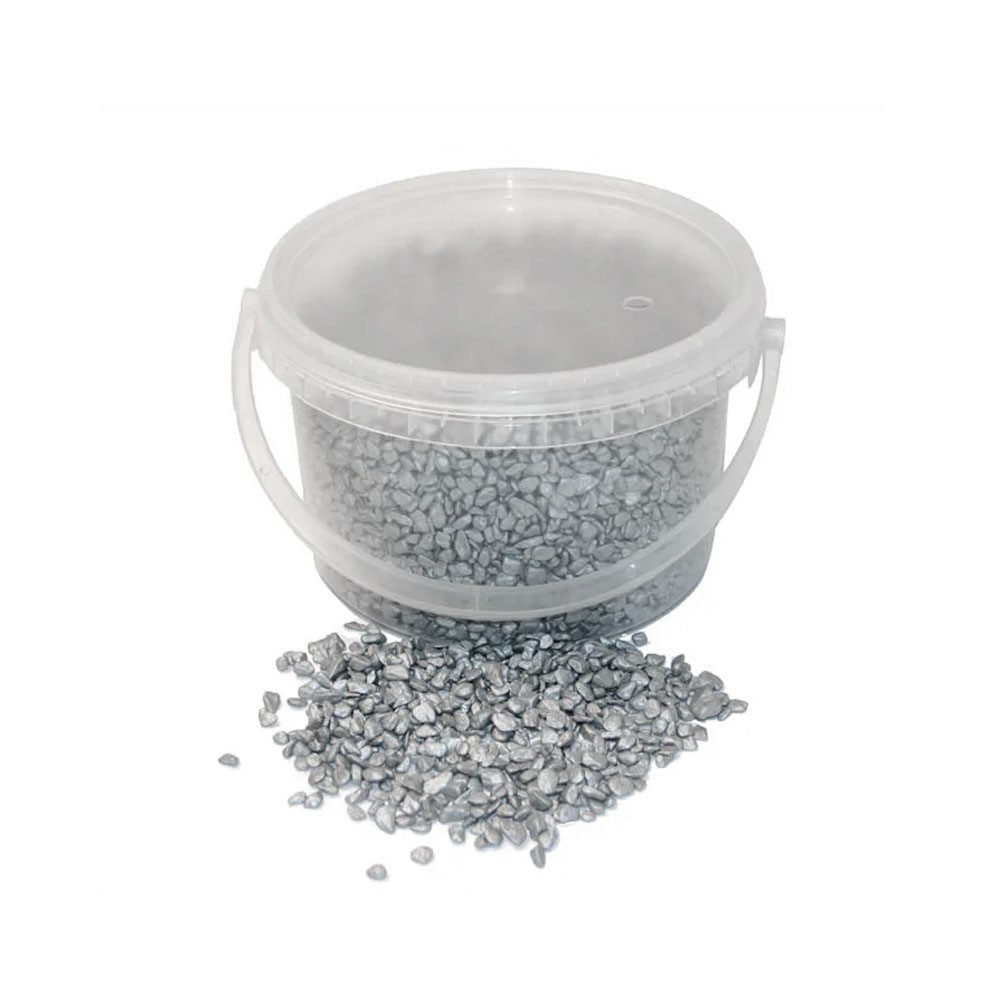 3.8kg Bucket 4-6mm Silver Pebbles - CB Gold