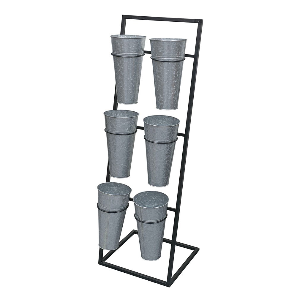 Metal Flower Rack W6 Buckets - CB Gold