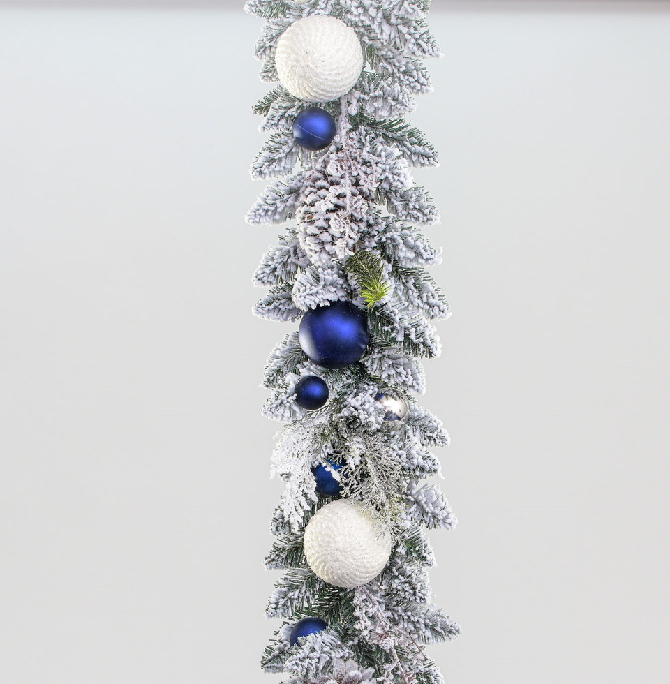 180cm Flock Pine/Ball Grlnd Blue/W - CB Gold