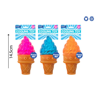 Cooling Rubber Ice Cream Dog Toy 3 Cols - CB Gold