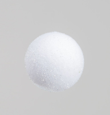 120mm Glitter/Flock Ball Dec White - CB Gold