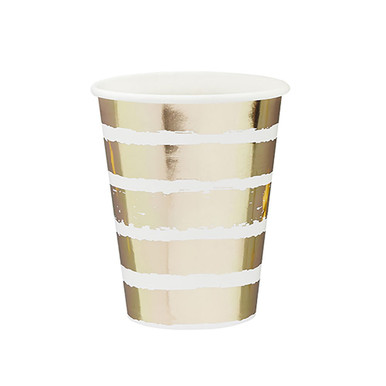 Gold Stripe Paper cup 10pk - CB Gold