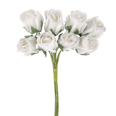 Foam Rosebud Wht X8 - CB Gold