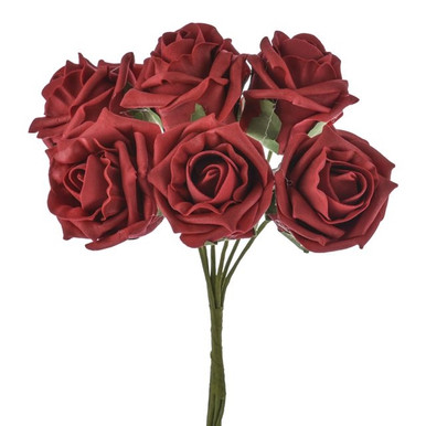 Cottage Foam Rosebud Ruby Red X6 - CB Gold