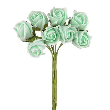 Foam Rosebud Lt Mint X8 - CB Gold