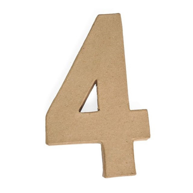Craft Number Paper Mache 4 3D - CB Gold