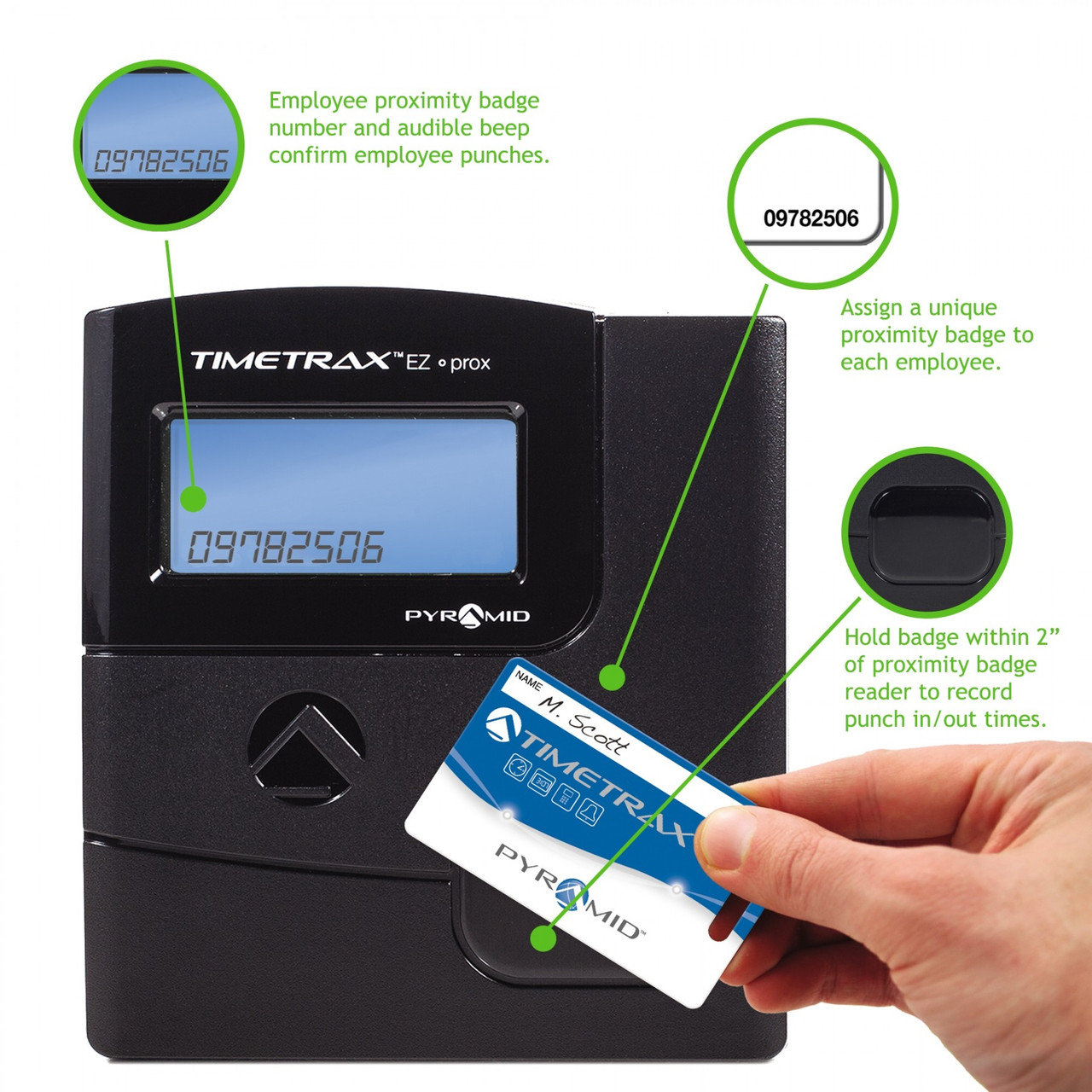 Pyramid TimeTrax EZ proximity | 1-800-TimeClocks