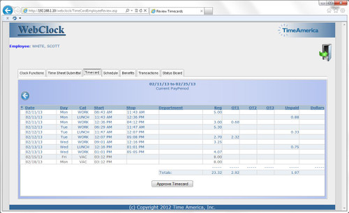 Time America | WebClock Software Module